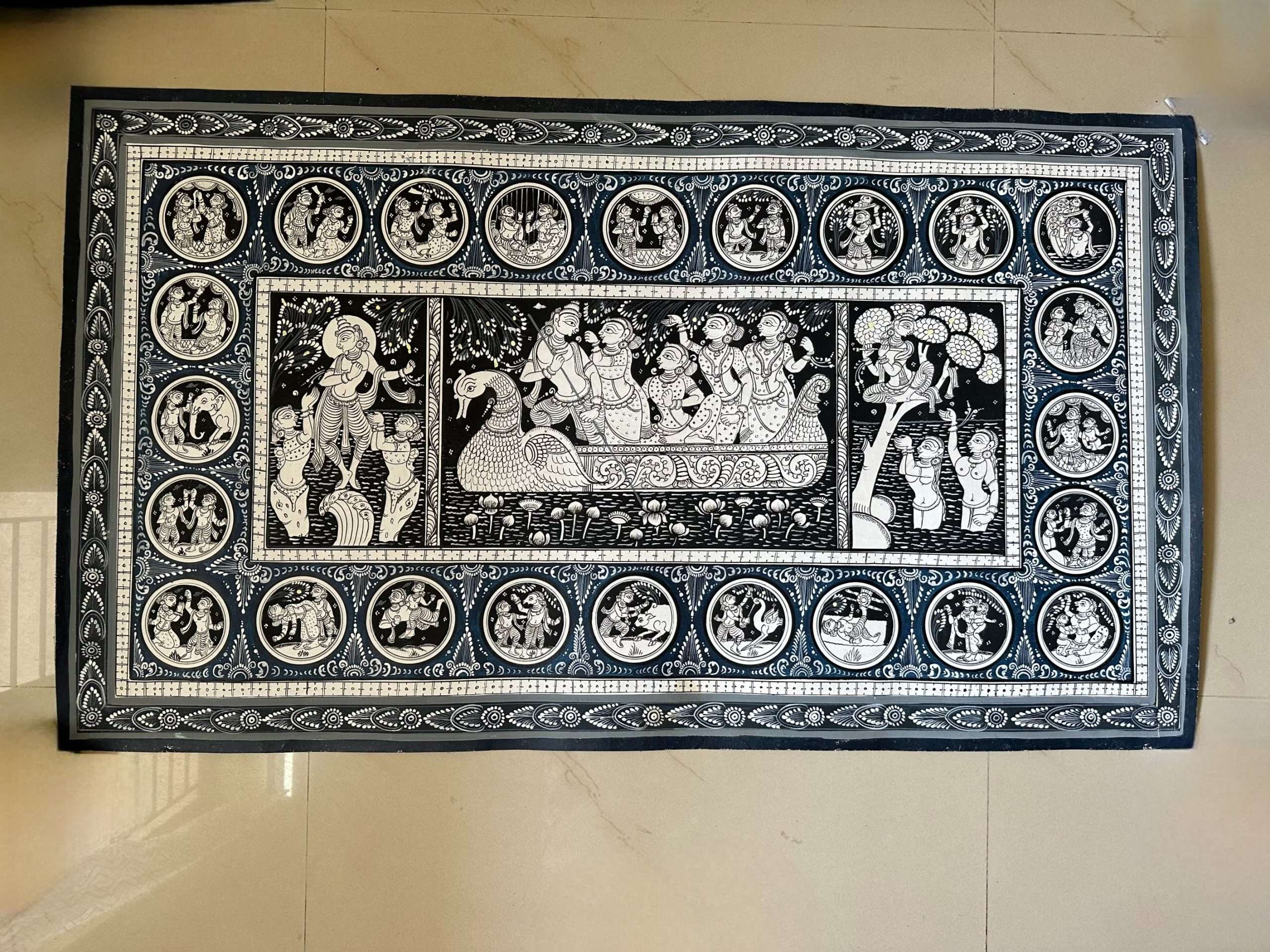 Monochrome Pattachitra Painting - Kangofied