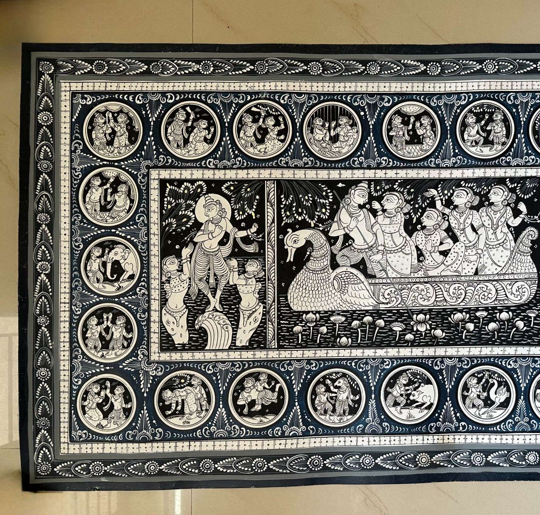 Monochrome Pattachitra Painting - Kangofied
