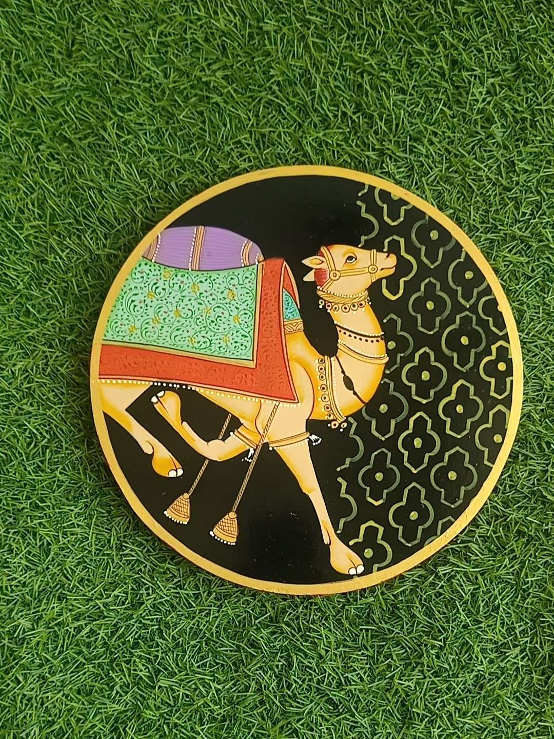 10"Handpainted Camel Wooden Wall plate - Kangofied